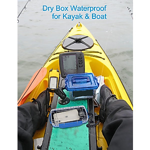 Hlotmeky Dry Box Waterproof Box for Kayaking Boat Waterproof Phone Box Small Waterproof Container Watertight Storage Box Diving Dry Case (Blue)
