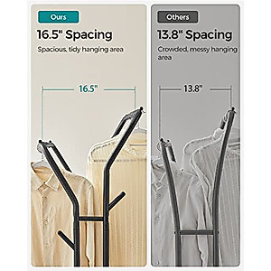 SONGMICS Clothes Rack, Double-Rod Clothing Rack with Wheels, Heavy-Duty Metal Frame, Garment Rack, 220 lb Max. Total Load, 40.7 Inches Wide, Clothes Storage and Display, Black UHSR107B01