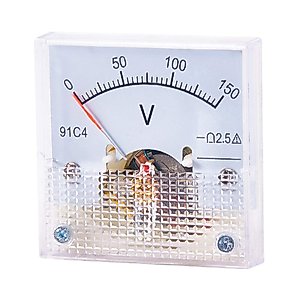 Fielect 91C4 DC 0-150V Analog Panel Voltage Gauge Volt Meter 5% Error Margin