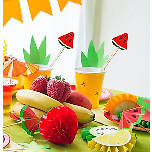 Watermelon Candy Lollipops - 12 Suckers Individually Wrapped - Summer Party Favors - Pool Party Treats - BBQ - Goodie Bags for Kids Birthday Party - Wedding Party Candy Buffet - Hand Decorated Pops