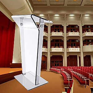 Portable Podium Acrylic Lecterns Stylish Podium Stand 550 * 400 * 1100mm Pulpits Viewing Surface Tilt Lecterns Easy to Install