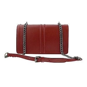 Pierre Cardin Burgundy Leather Small Structured Shoulder Bag for womens