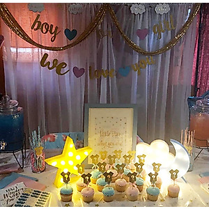 AUSAYE 3PCS Decorative LED Night Lights Crescent Moon Star Cloud Lamp Sign Light Room Decor Night Light for Baby Kids Children Adults Gifts