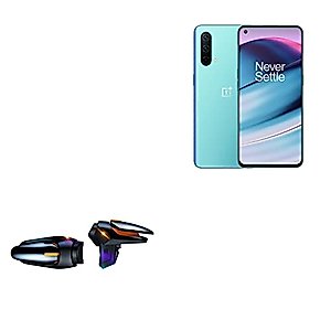 BoxWave Gaming Gear Compatible With OnePlus Nord CE 5G - Touchscreen QuickTrigger Auto, Trigger Buttons Autofire Gaming Mobile FPS - Jet Black