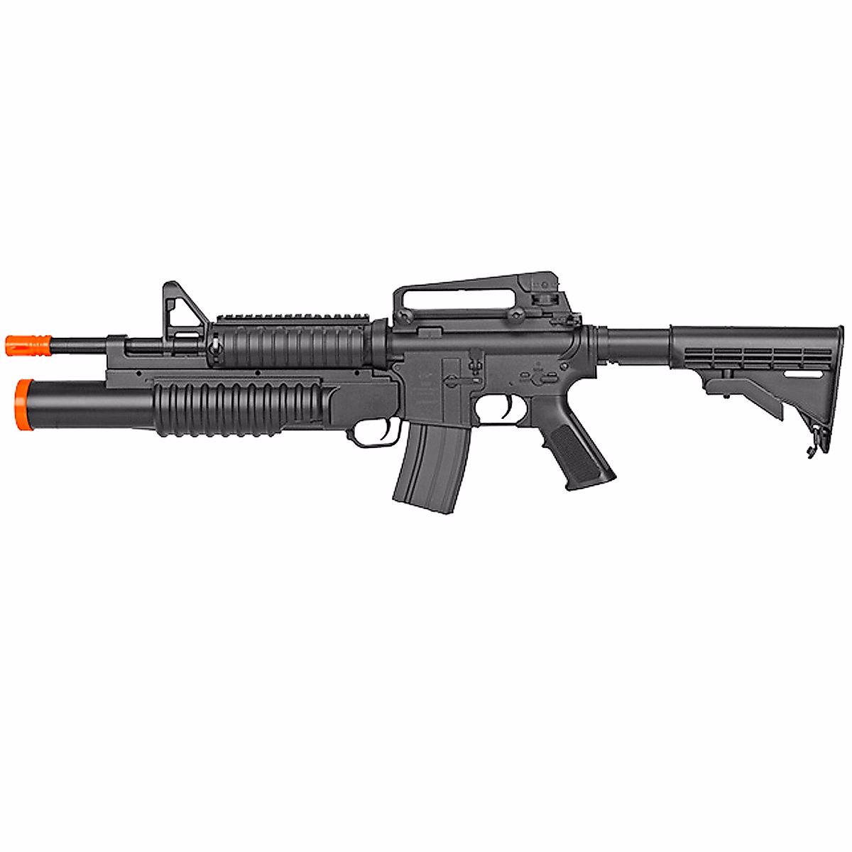 BBTac Airsoft Gun Electric Rifle Full Auto with Burst 3 Round Launcher, Rail System, Powerful AEG Shoot 6mm BBS