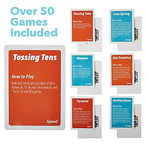 Deluxe Tossing Tens Dice Game Cups Edition - Includes 40 Dice, 4 Cups, & Over 50 Games!