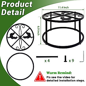2Pcs Metal Stand for Chicken Feeder Waterer Heavy Duty Chicken Water Feeder Stand Holder with 4 Legs Rustproof Iron Chicken Waterer Buckets Stand Round Support Rack for Coop Poultry Indoor Outdoor