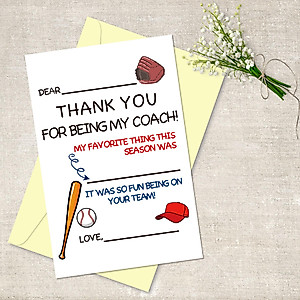 Arsagen Thank You Card for Baseball Coaches, Awesome Appreciation Card for Men or Women, Personalized Baseball Teacher Thank You Card, Thank You for Being My Baseball Coach