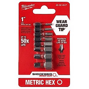 Milwaukee 48-32-4617 8 Piece Metric Hex Insert Bit Set
