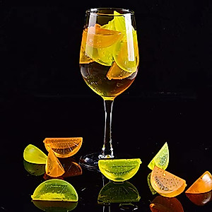 SHENGQIPC Reusable Freezable Plastic Ice Cubes, 60 Pack Cute Fruit Shaped Dry Ice Cubes for Restaurants, Bars and Family Use (Orange, Lemon)