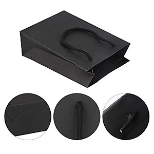 driew Gift Bags Black 50 Pack, Black Paper Gift Bags with Cotton Handle 5x2x7.5 inches Party Gift Bags