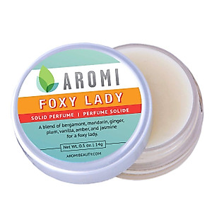 Aromi Solid Perfume | Floral Fragrance – Vegan & Cruelty-free Scent, Travel-Sized, Women’s Stocking Stuffer – Jasmine, Vanilla, Honeysuckle, Mandarin (Foxy Lady)