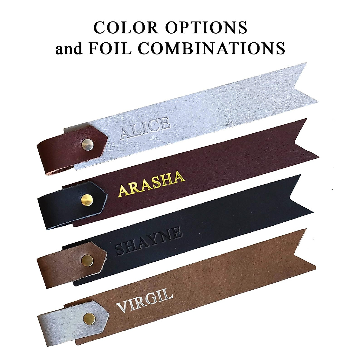 Personalized Leather Bookmark | Great Gifts for Readers! | 6" x 1" Dimensions | Two-Tone, Genuine Leather, Customized, Monogrammed | Made in USA | Free Shipping