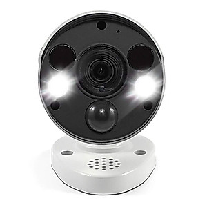 Swann Add-On DVR Bullet Security Camera with Sensor Spotlight, 4K Ultra HD Video, Indoor or Outdoor Design, Dusk to Dawn Color Night Vision Plus True Detect Heat and Motion Detection