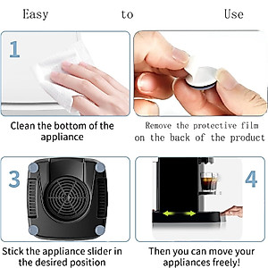 Appliance Sliders for Kitchen Appliances, 8 PCS Easy Moving & Saving Space Self Stick Appliance Slider for Most Countertop Small Kitchen Appliance Coffee Maker, Air Fryer, Pressure Cooker