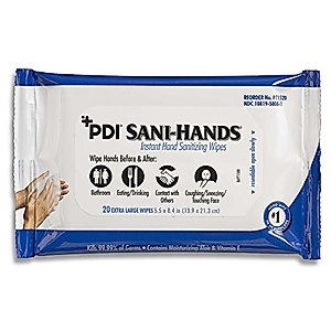 PDI Healthcare P71520 Sani-Hands Instant Hand Sanitizing Wipes, 5.5" x 8.4" Size (Pack of 960)