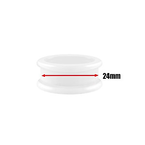 bodyjewellery 15/16G gauge 24mm White Implant grade sili Double Flare Tunnels Ear Plugs SI01 AHAH Ear Stretching Stretchers Piercing 2Pcs