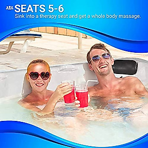 Essential Hot Tubs 28-Jet Edgewater Hot Tubs, Seats 5-6, with Lounger, Driftwood