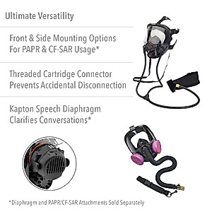 NORTH Honeywell North 7600 Series Niosh-Approved Full Facepiece Silicone Respirator With Welding Adaptor, Small (760008ASW)