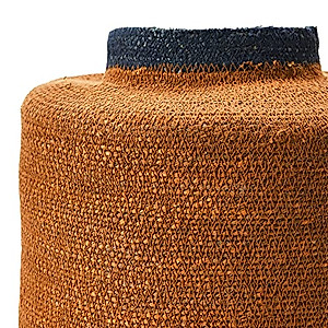 Bloomingville Hand-Woven Seagrass, Orange & Navy Basket