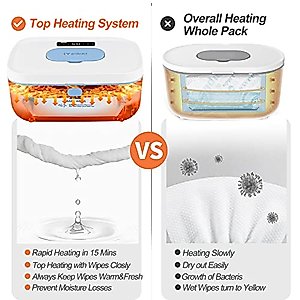 Wipe Warmer,Baby Wipe Warmer - Wet Wipe Warmer Baby is Super Fast Top Heating System with Constant Temperature, LED Display Shows Precise Temperature（White Blue）