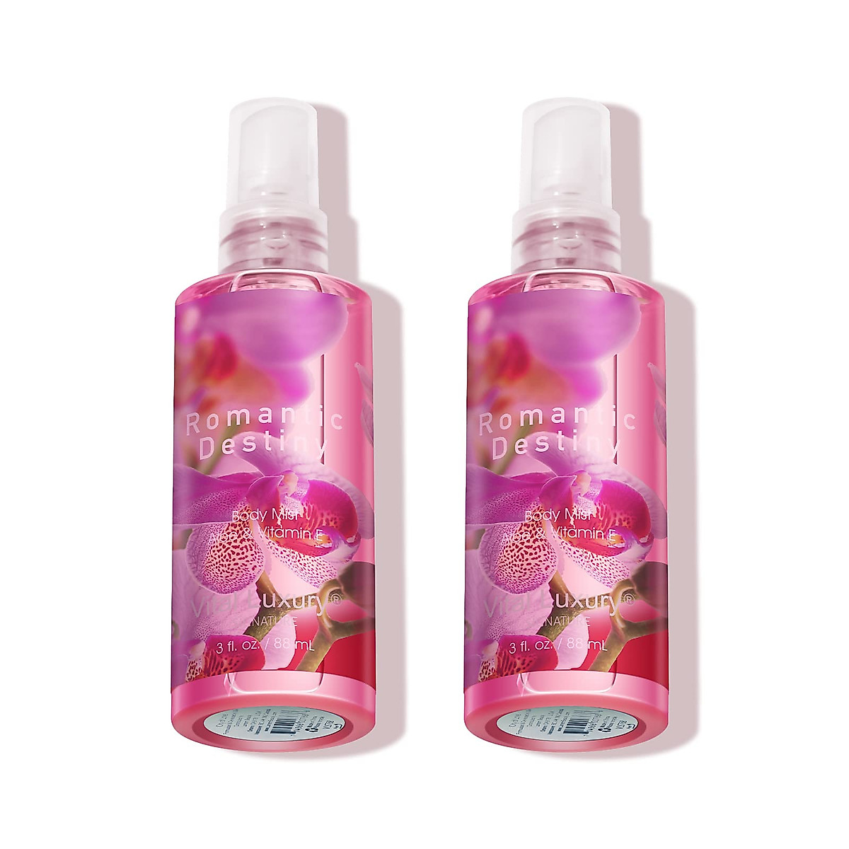 Vital Luxury Body Mist Set, Travel Size Spray Bottle, Long Lasting Perfume Gift Sets, Fragrance Mist for Men & Women, Romantic Destiny, Pack Of 2, 3 Fl Oz Each
