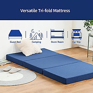 Olee Sleep Memory Foam Topper, Twin, Blue