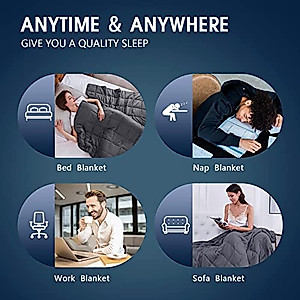 TOPCEE Weighted Blanket (15lbs 48"x72" Twin Size) Cooling Breathable Heavy Blanket Microfiber Material with Glass Beads Big Blanket for Adult All-Season Summer Fall Winter Soft Thick Comfort Blanket