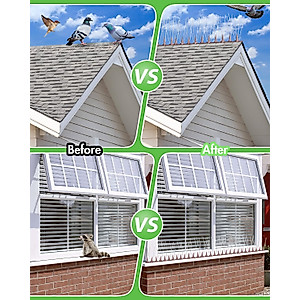 CIIC Bird Spikes, 16 Pack Stainless Steel Anti Bird Spikes, Bird Deterrents for Outside Pigeon Spikes, Bird Repellent Devices for Garden Fence Wall Coverage 16.4 Feet