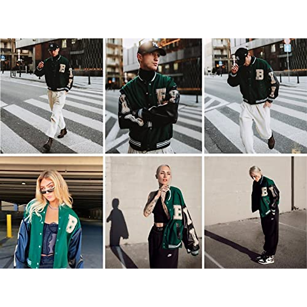Aelfric Eden Mens Patchwork Baseball Jackets Varsity Retro Casual Sweatshirt Unisex Sport Streetwear Coats Outwear Tops