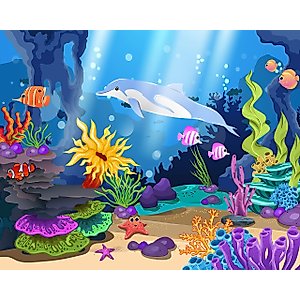 Hannstar Paint by Numbers Kits for Kids - Number Painting DIY Craft Kits - 20 x 16 Inch Acrylic Oil Painting On Canvas, Painting Set for Childrens Boy & Girl & Adults Beginner, Colorful Dolphin