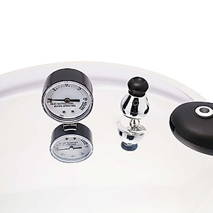 MuChaIOAK Pressure Canner 22-Quart, Stainless Steel Pressure Canner 22 Quart Induction, Aluminum Pressure Cooker Built-in Pressure Gauge with Rack, Silver