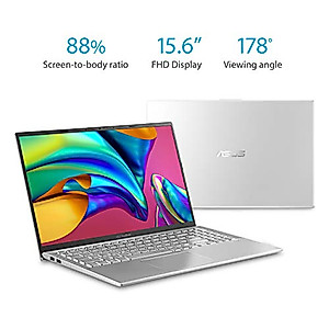 Asus Vivobook 15 Thin and Light Laptop, 15.6” Full HD, AMD Quad Core R5-3500U CPU, 8GB DDR4 RAM, 128GB SSD + 1TB HDD, AMD Radeon Vega 8 Graphics, Windows 10 Home, F512DA-EB55-SL, Transparent Silver