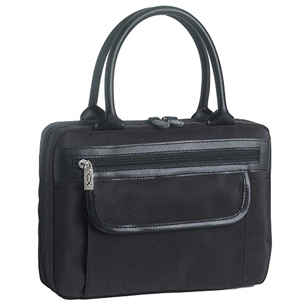 Dicksons Black Envelope Pocket Microfiber Fabric Bible Cover Case with Handles 2X-Large