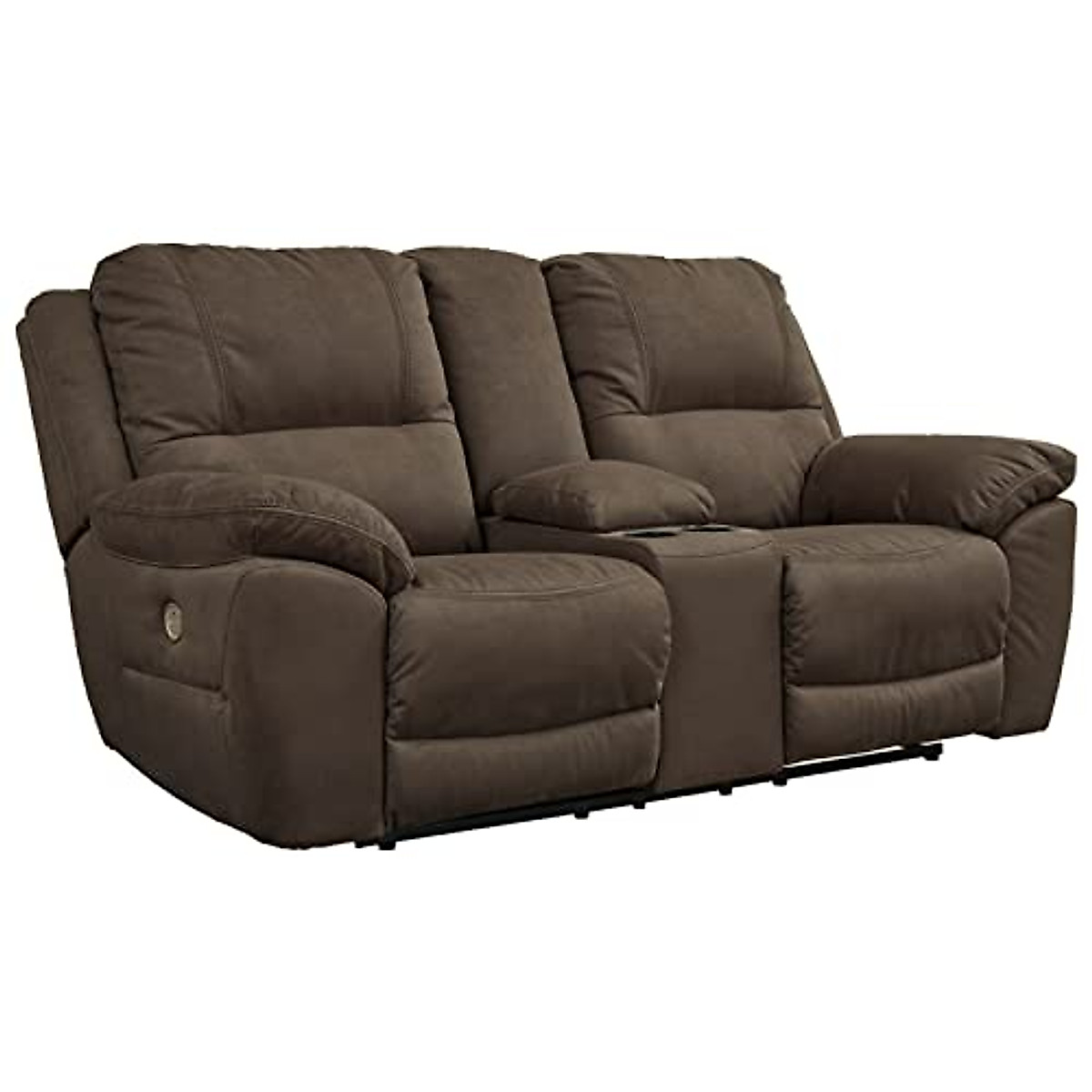 Signature Design by Ashley Next-Gen Gaucho DBL REC PWR Loveseat w/Console, 80"W x 41"D x 43"H, Dark Brown