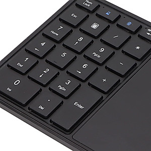 Sanpyl Numeric Keypad, 2 in 1 22 Keys 2.4G Touchpad Bluetooth 4.2 Number Pad, Type C Charging 500mAh Financial Accounting Keyboard, for Laptop, PC, Desktop(Black)