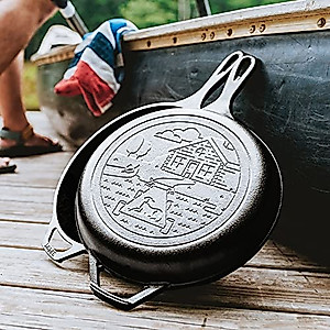Lodge Cast Iron Wanderlust Series, Cabin Combo Cooker, 3.2 Quart​ Black