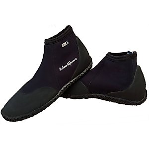NeoSport Wetsuits Premium Neoprene 3mm Low Top Pull On Boot, Black, 4 - Water Shoes, Surfing & Diving