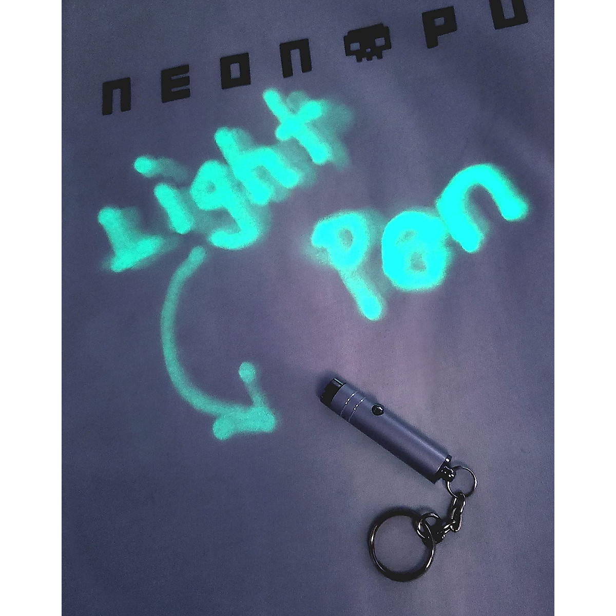 NeonPunk Magical Interactive Glow in The Dark T Shirt with Light Pen - Adult X-Large