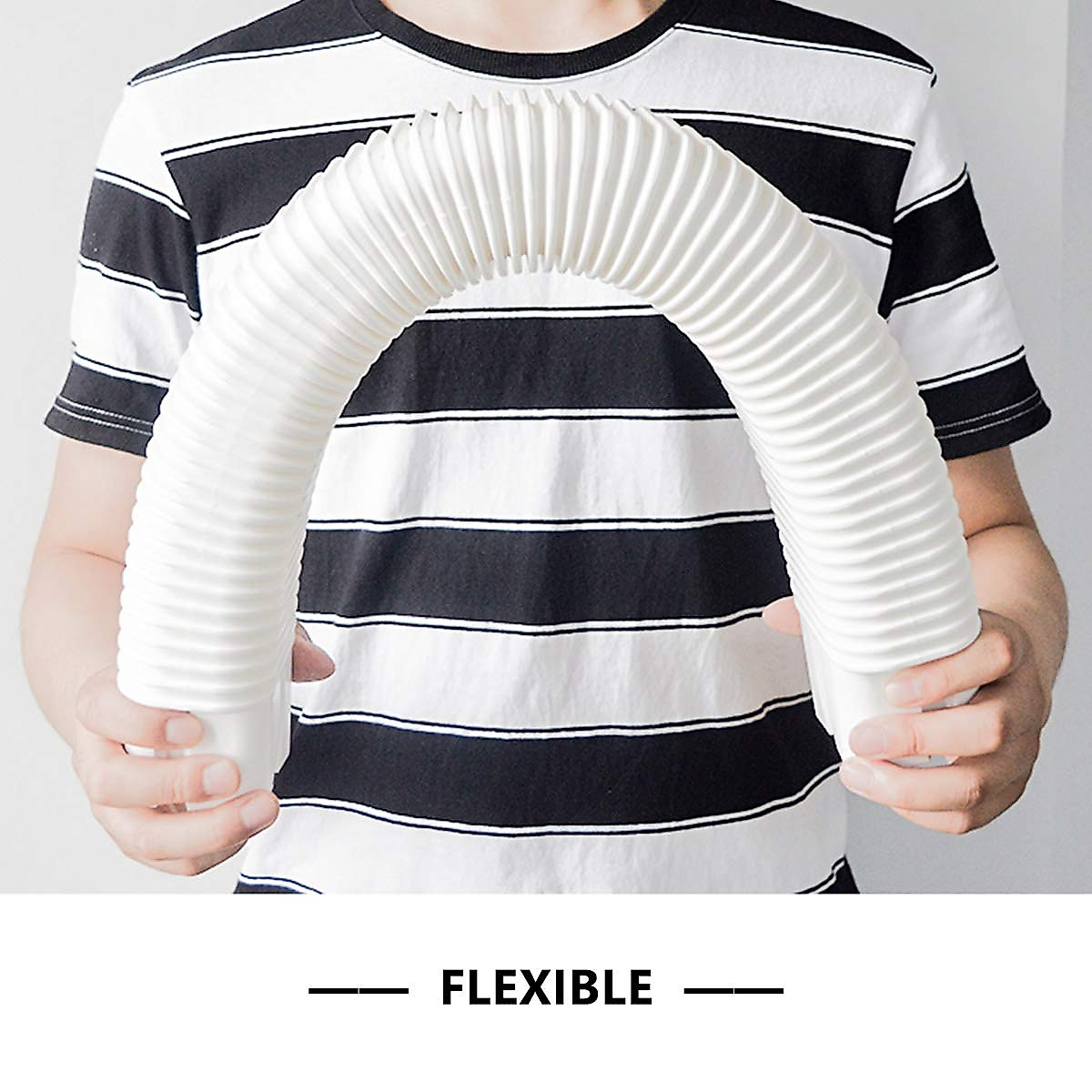 LBG Products 3" Flexible Pipe,Accessories of Decorative PVC Line Set Cover Tubing Kit for Central Air Conditioner, Heat Pump, Ductless Mini Split