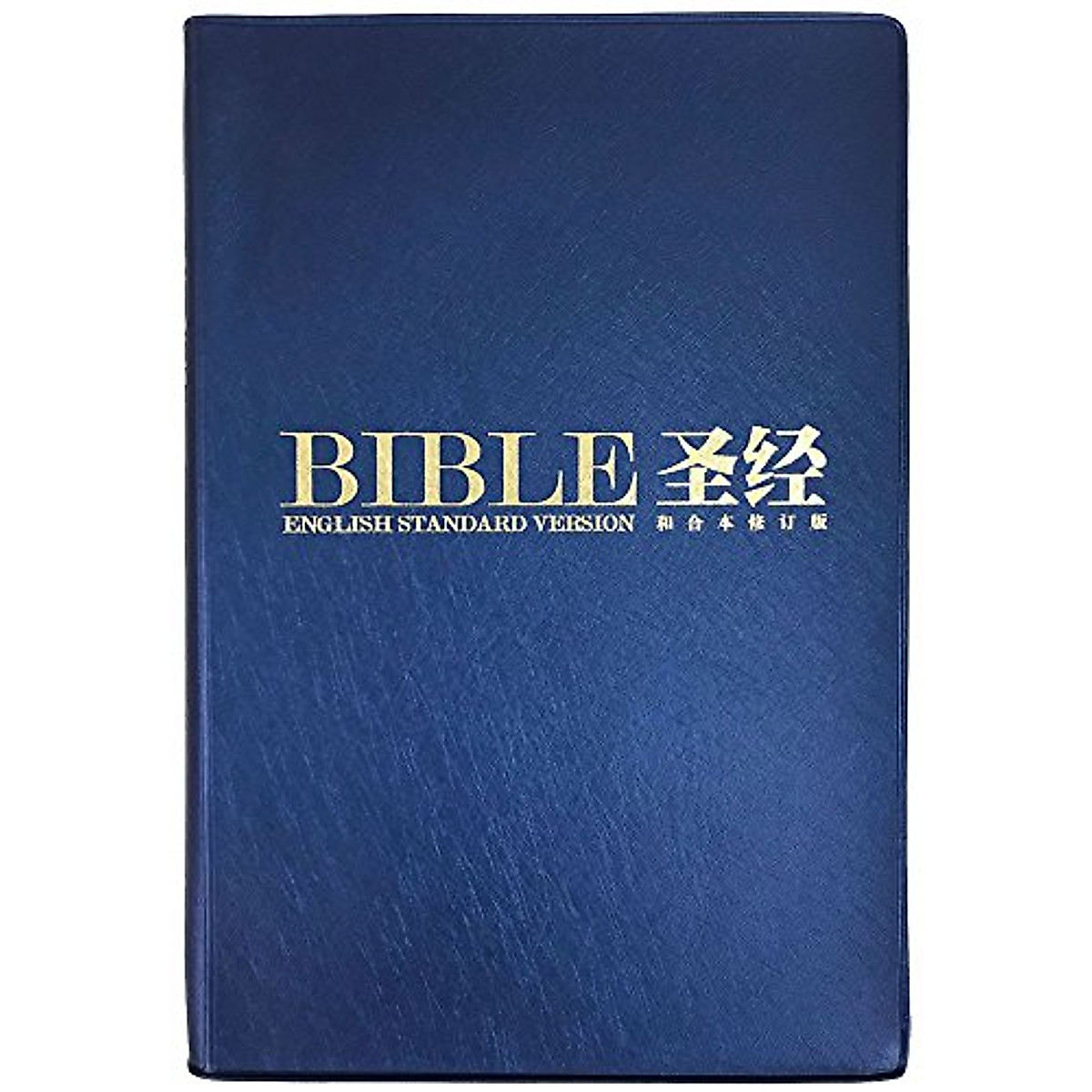 Bilingual English Chinese Holy Bible / English Standard Version - Revised Chinese Union Version, Simplified Chinese / ESV/RCUV / Blue Pearl Vinyl with Golden Edges, Maps, Large Chinese Characters