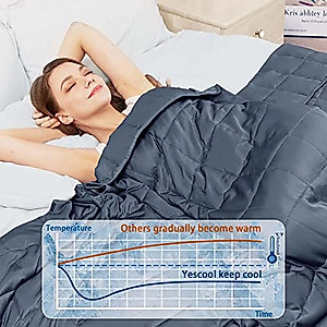 yescool Cooling Weighted Blankets, Soft Heavy Blankets for Adults and Teens Sleeping, Cool Breathable Blanket for All Season with Premium Glass Bead, Washable, Grey (Grey, 60x80-20lbs)