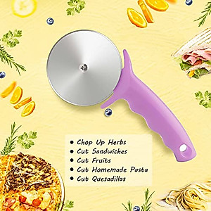 4" Pizza Cutter Wheel,Stainless Steel Large Pizza Cutter with Cover, Super Sharp Pizza Slicer-Dishwasher Available,Smooth Rotating Large Pizza Wheel Cutter Safe with Healthy Material (Rosy, 4 inch)