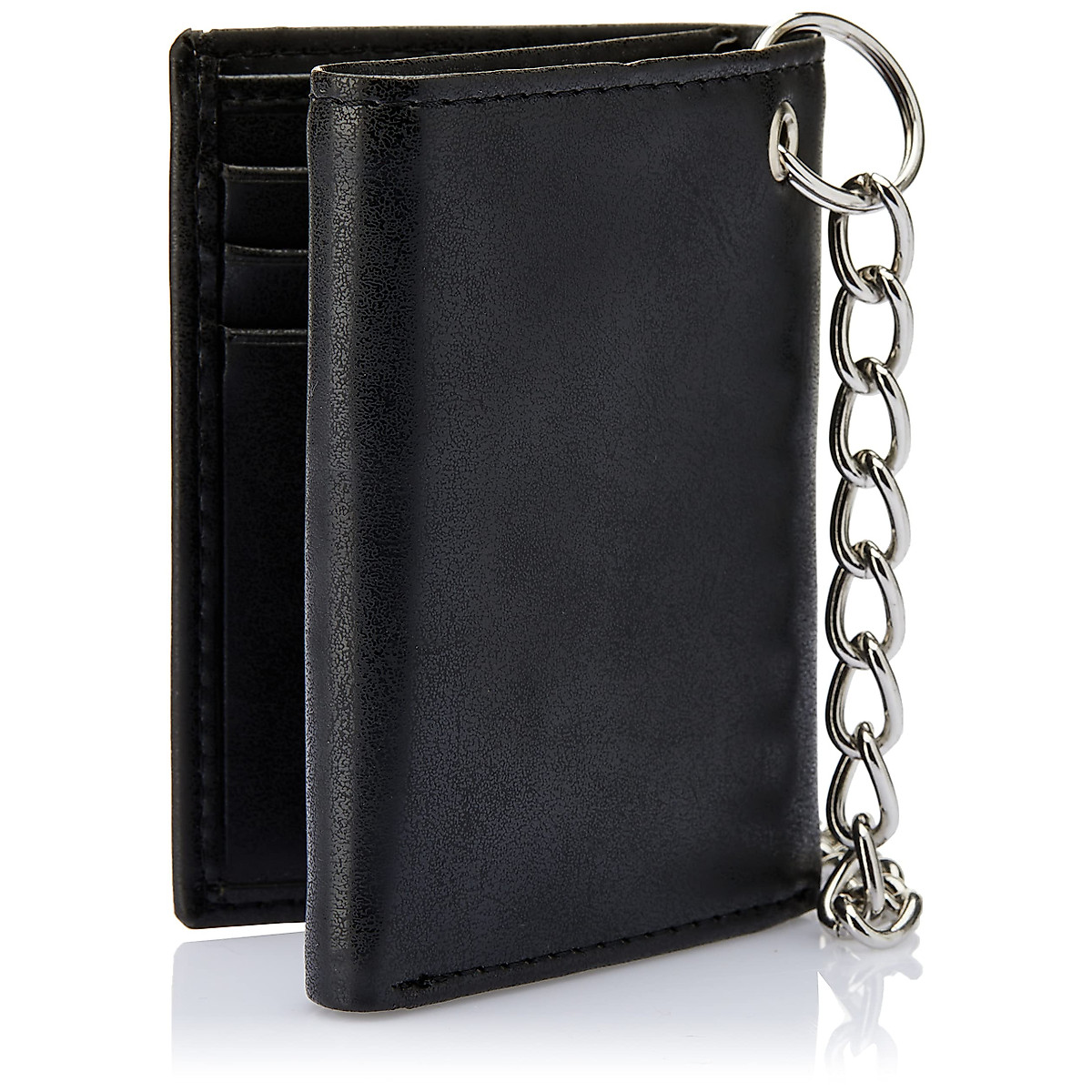 Dickies Men's Leather Chain Wallet - High Security Trifold With ID Window And Credit Card Pockets