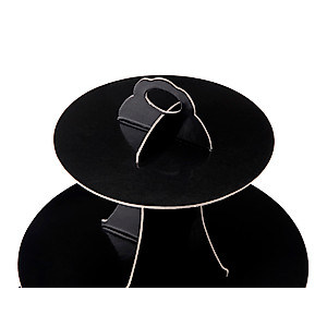 YLDW 3-Tier Cupcake Stand, Cake Stand holder, Tiered DIY Cupcake Stand Tower for Dessert Table Displays, Birthday Theme Party Favors Decoration, Floral Tea Party, 12" W x 12.8" H, Black