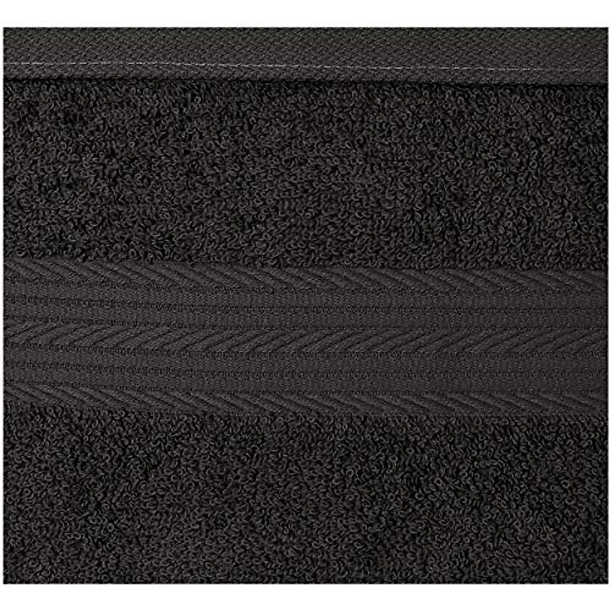 Amazon Basics Fade Resistant Cotton Washcloth, 12-Pack, 12" L x 12" W, Black