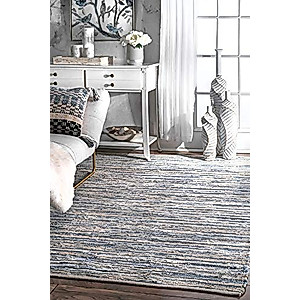 nuLOOM Maile Denim Stripes Area Rug, 4' x 6', Blue