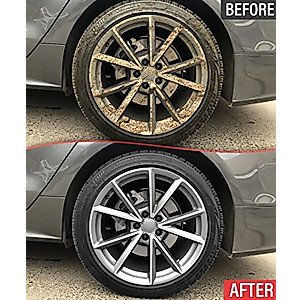 ESEWALAS 4 Pack Car Detailing Brushes,Car Wheel Brush Set, Car Cleaning Brush Kit Include 2X Soft Wheel Cleaning Brush,Detailing Brush and Stiff Tire Brush,Wheel Cleaner Brush