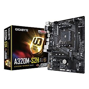 GIGABYTE GA-A320M-S2H (AMD Ryzen AM4/MicroATX/2xDDR4/HDMI/Realtek ALC887/3xPCIe/USB3.1 Gen 1/LAN/Motherboard)
