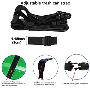 FKUMLUN Trash Can Lid Lock, Adjustable Dustbins Secure Lock Straps,with Mount Screws & Buckle Keys for Outdoor Garbage Cans
